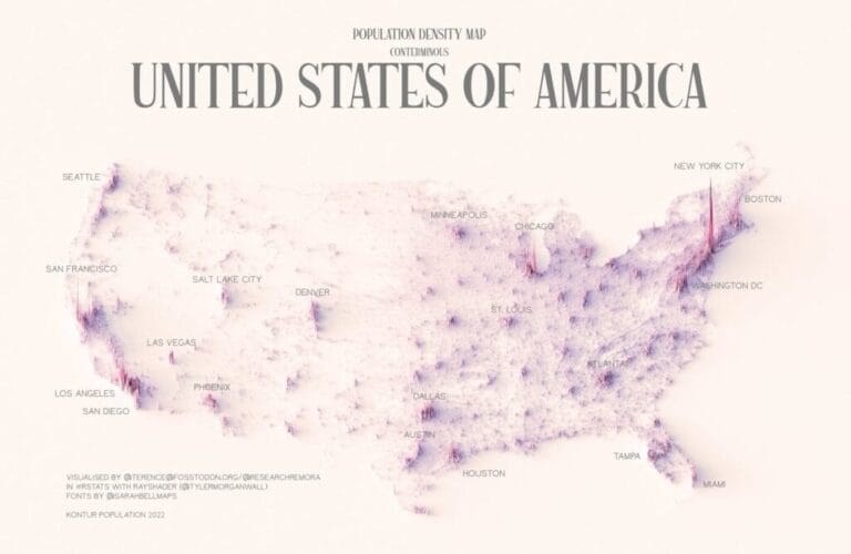 Kontur worldwide population density map