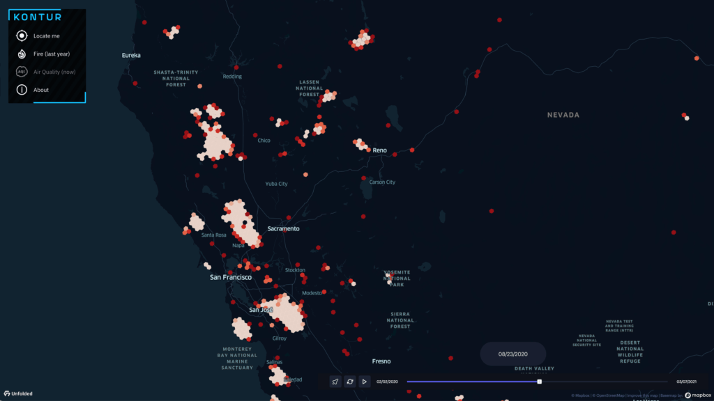Global Fires visualisation map