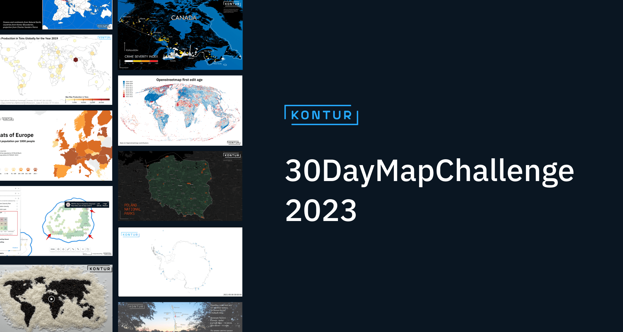 Kontur Team's Journey in the 30DayMapChallenge 2023 - Kontur Inc.